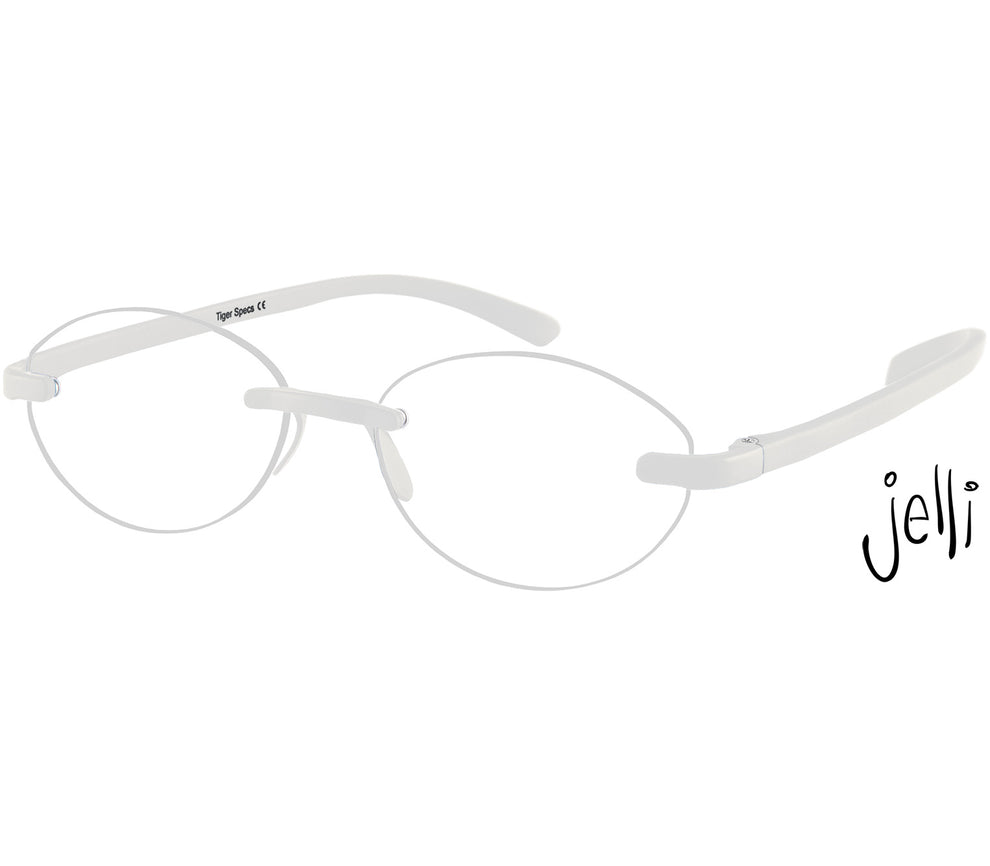 Jelli Solo Reading Glasses - White | Tiger Specs